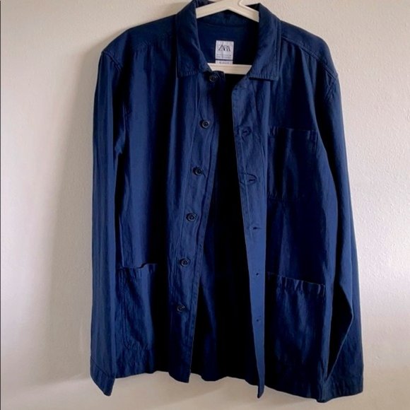 Zara | Shirts | Zara Men Blue Shacket | Poshmark